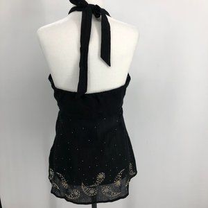 Marciano | Tops | Nwt Marciano Black Cotton Halter Top W Gold Studded ...